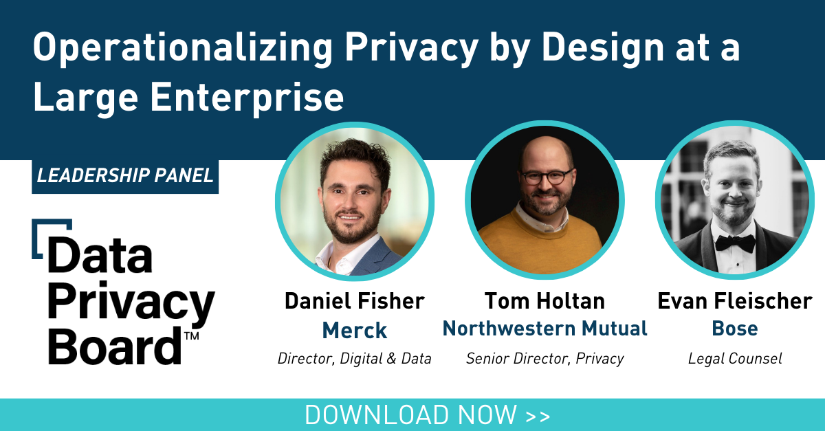Operationalizing Privacy by Design at a Large Enterprise