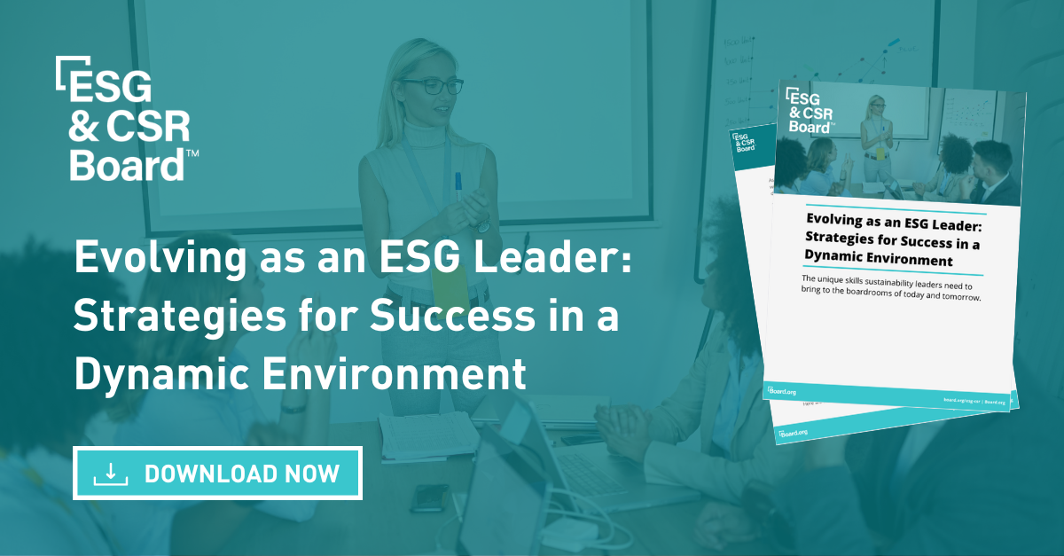 Evolving as an ESG Leader: Strategies for Success in a Dynamic Environment