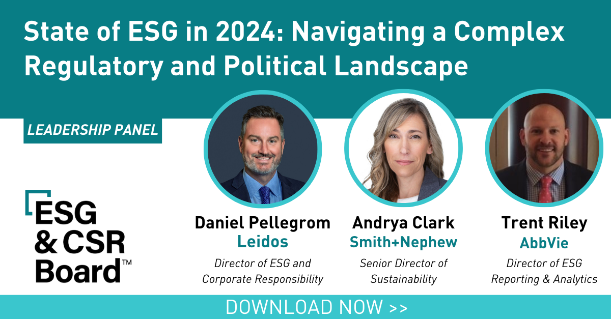Panel Discussion on The State of ESG in 2024: Navigating a complex ...