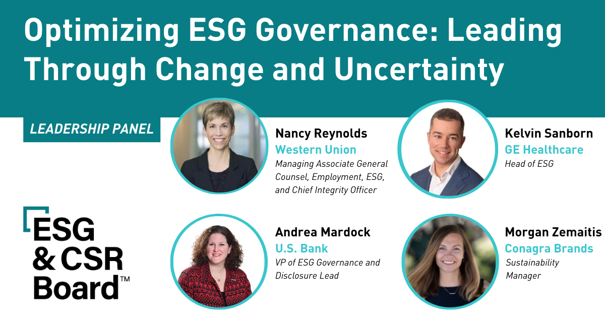 Panel on Optimizing ESG Governance: Leading Through Change and Uncertainty