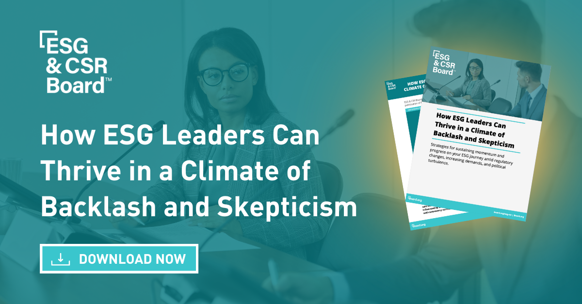 How ESG Leaders Can Thrive in a Climate of Backlash and Skepticism